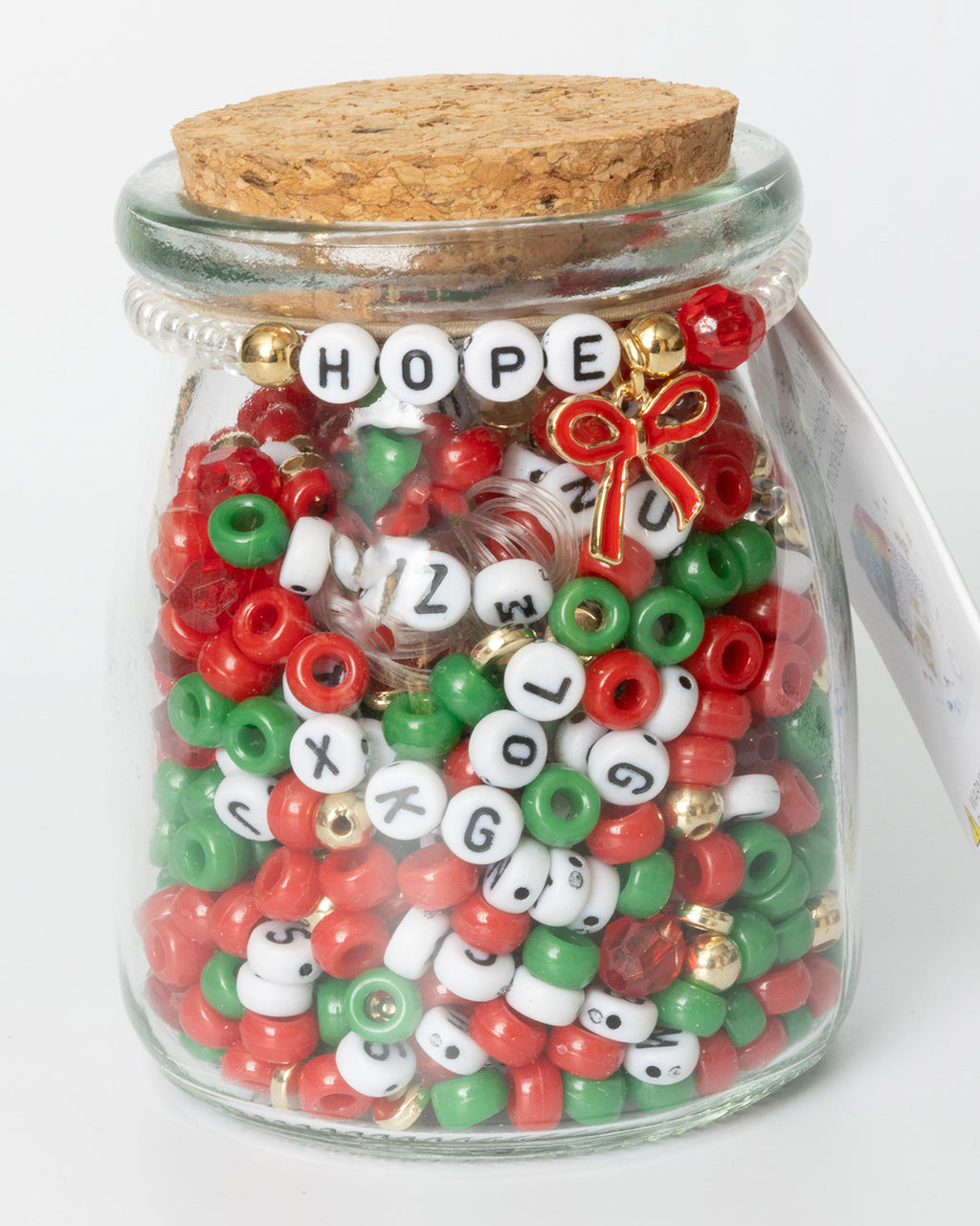 Red and Green Christmas Bow Letter DIY Bead Jar – Jewelry Made by Me