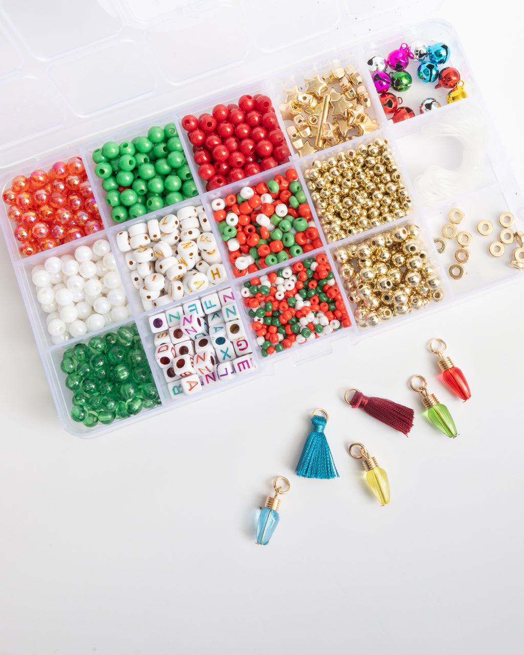 Christmas Bells and Lights Muliticolor DIY Bead Box Kit – Jewelry Made ...