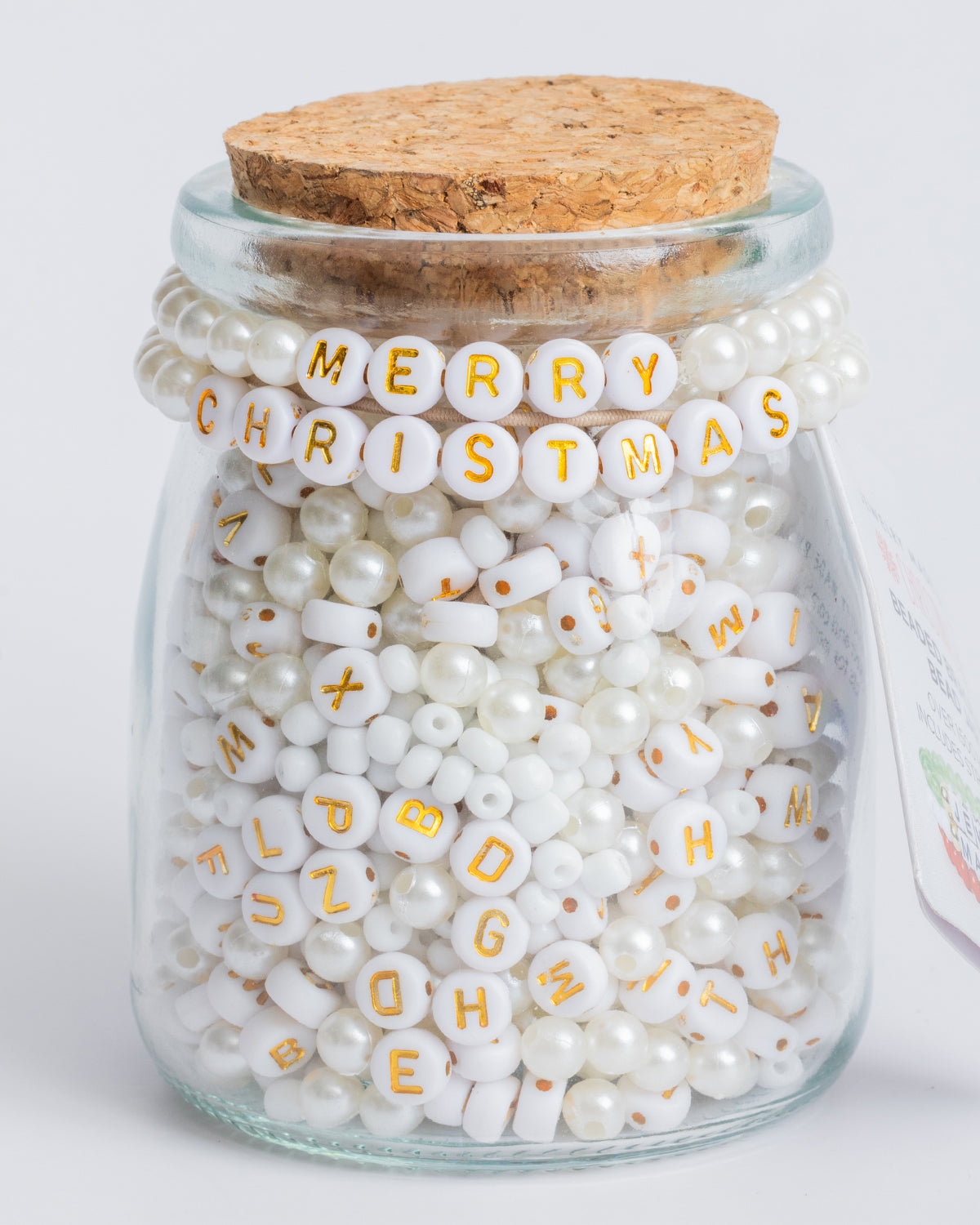 Merry Christmas Metallic Gold Letter and Pearl DIY Bead Jar – Jewelry ...