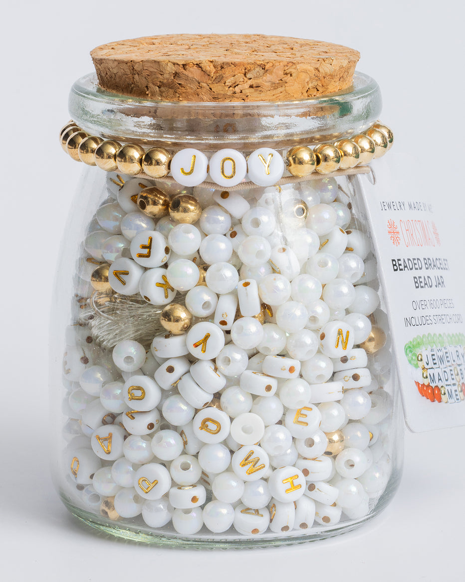 Joy Metallic Gold and White DIY Bead Jar – Jewelry Made by Me