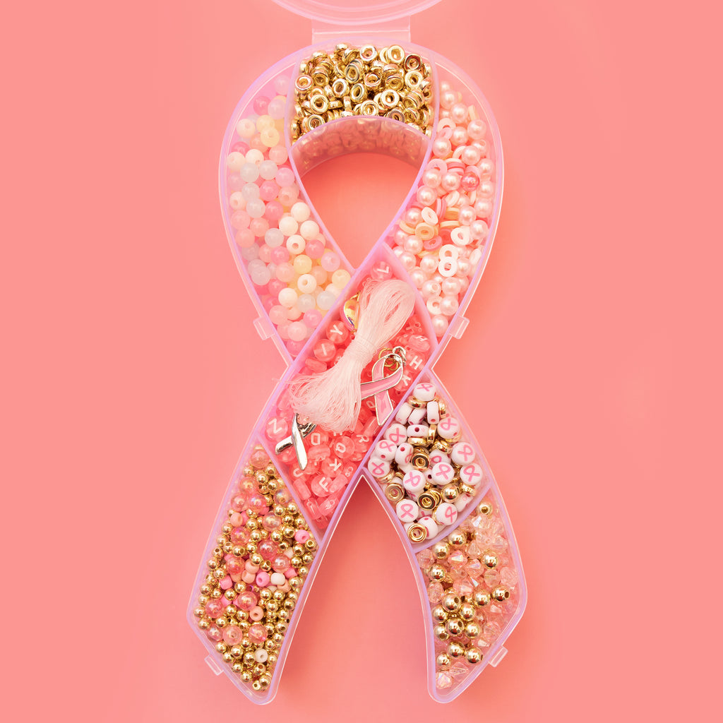 Susan G. Komen Breast Cancer Awareness Pink Ribbon & Letter Bead Box ...