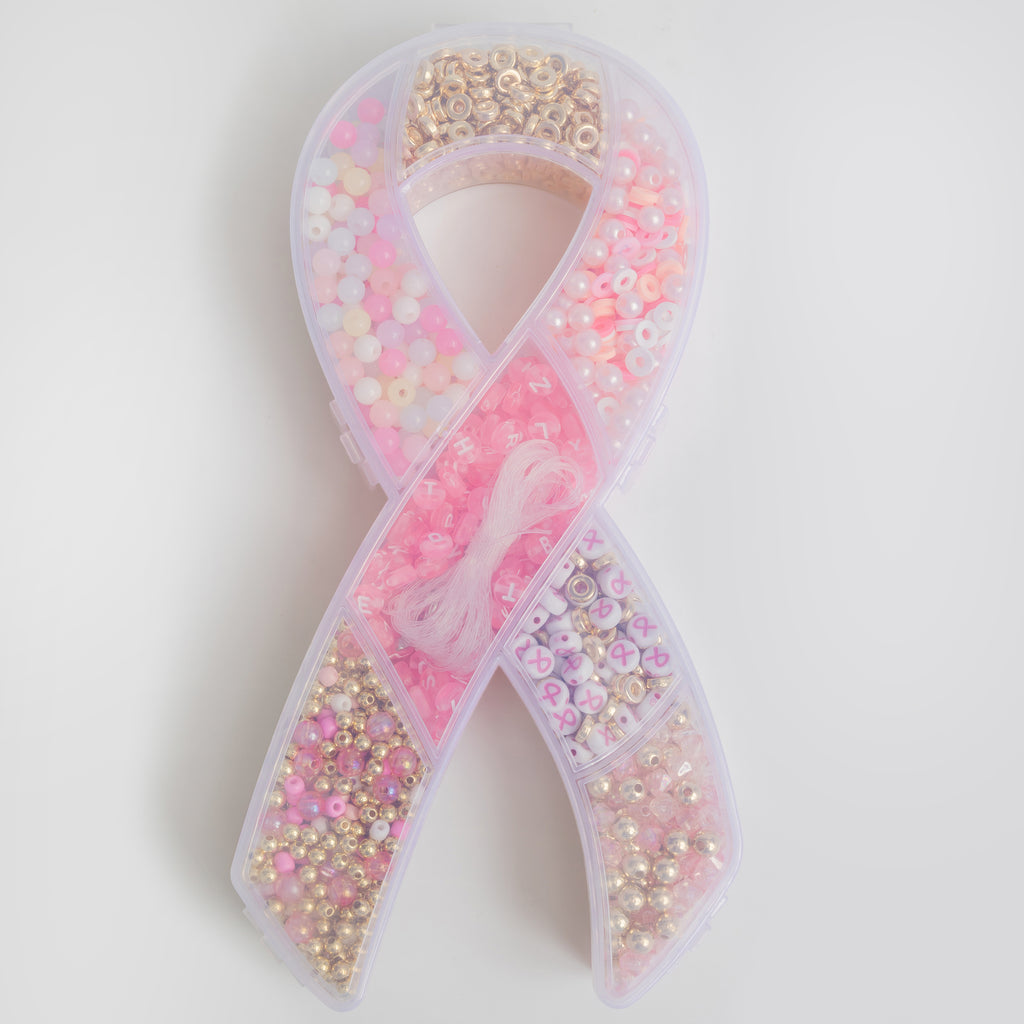 Susan G. Komen Breast Cancer Awareness Pink Ribbon & Letter Bead Box ...